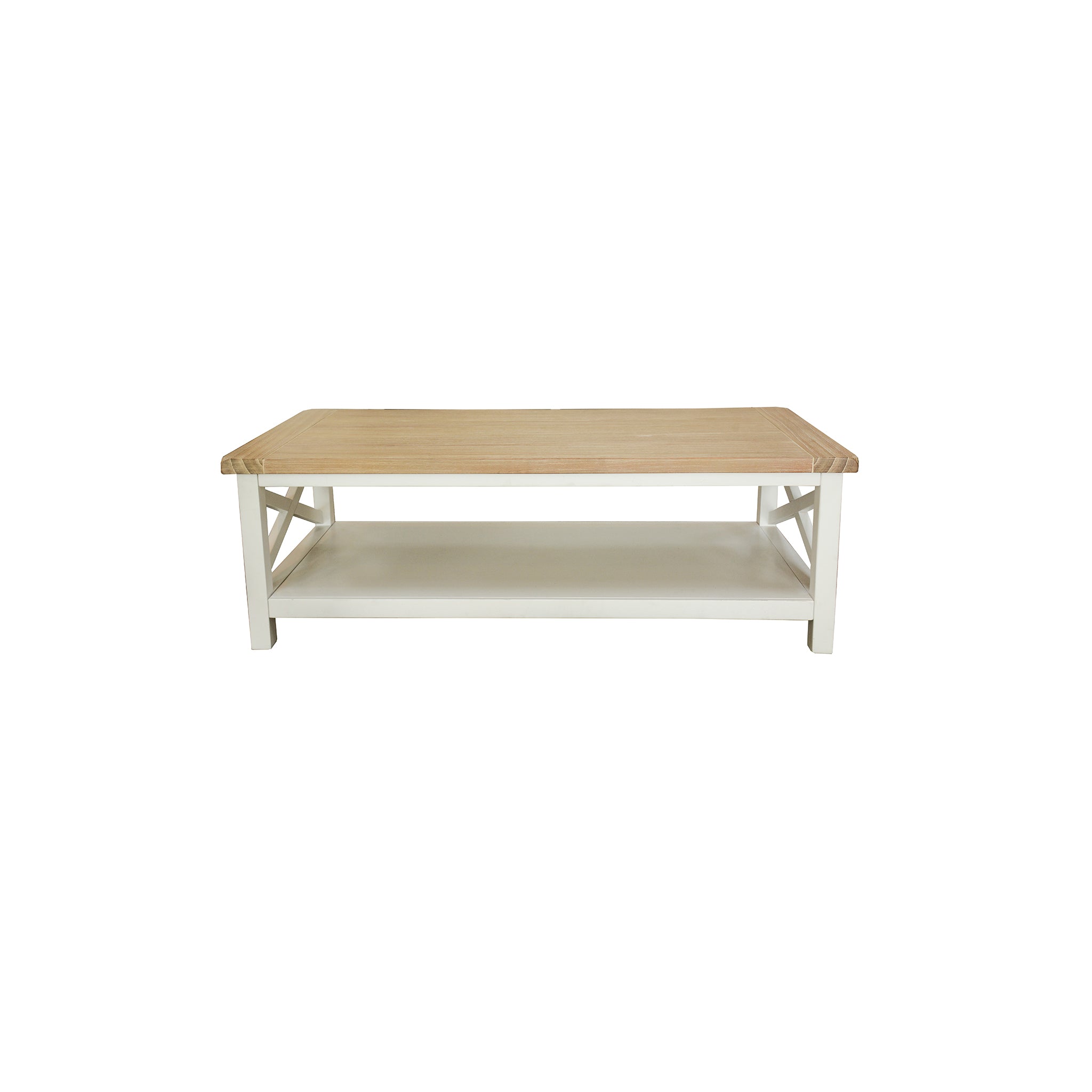 Shellwood Coffee Table 120 x 60 x 40cm Oak/White – Furniture 4U