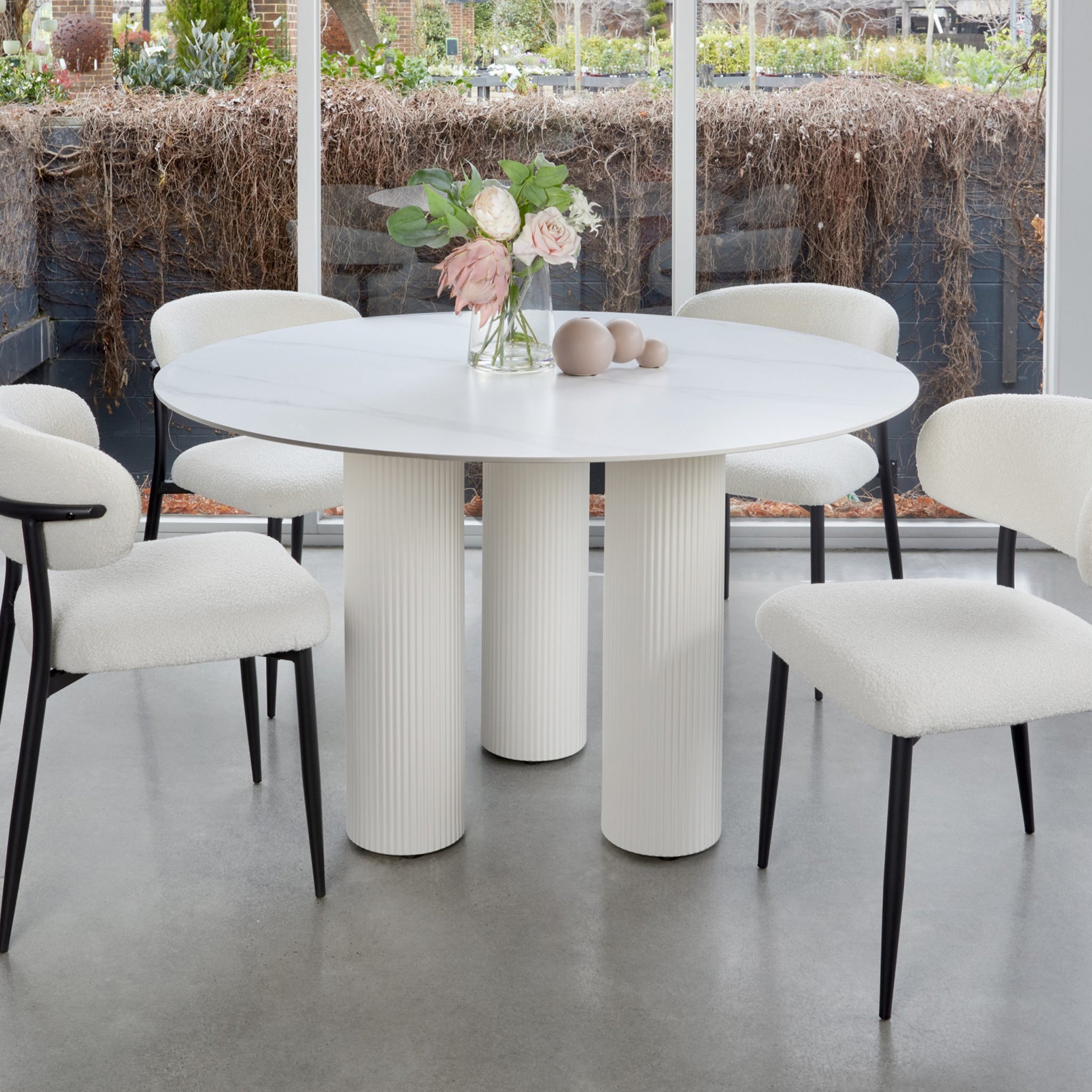 Cuba Dining Table 1300 White Sevella Top: Matte Ceramic Frame: MDF ...